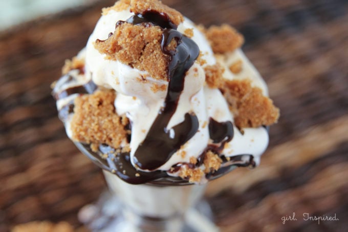 Microwave Hot Fudge Sauce and S'mores Sundaes - girl. Inspired.