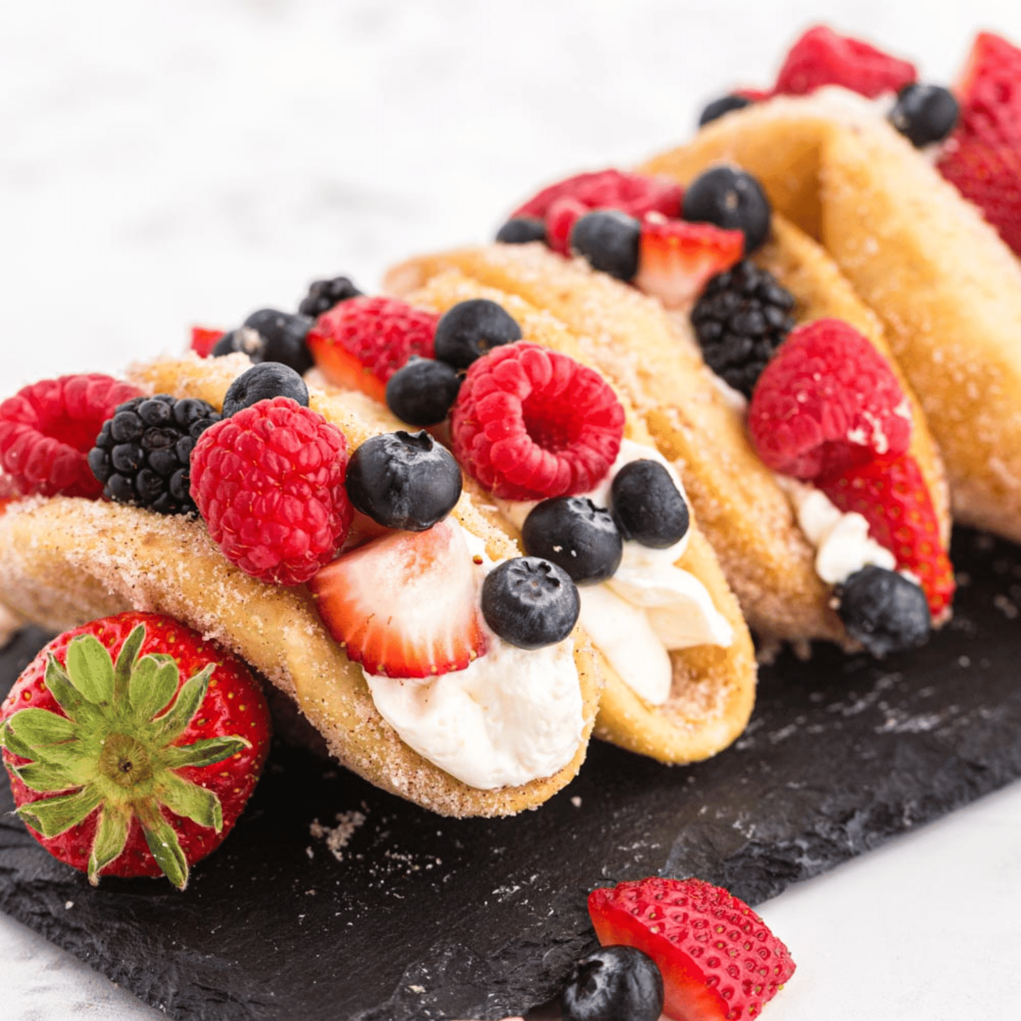 Mixed Berry Cheesecake Tacos - girl. Inspired.