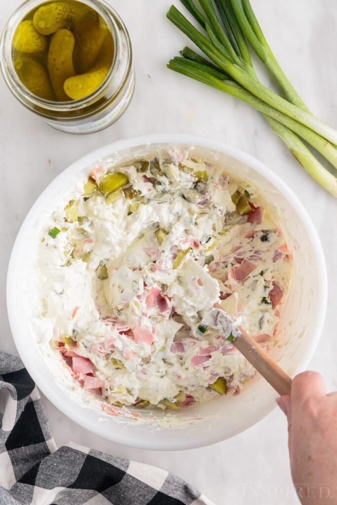 Dill Pickle Dip with Ham - girl. Inspired.