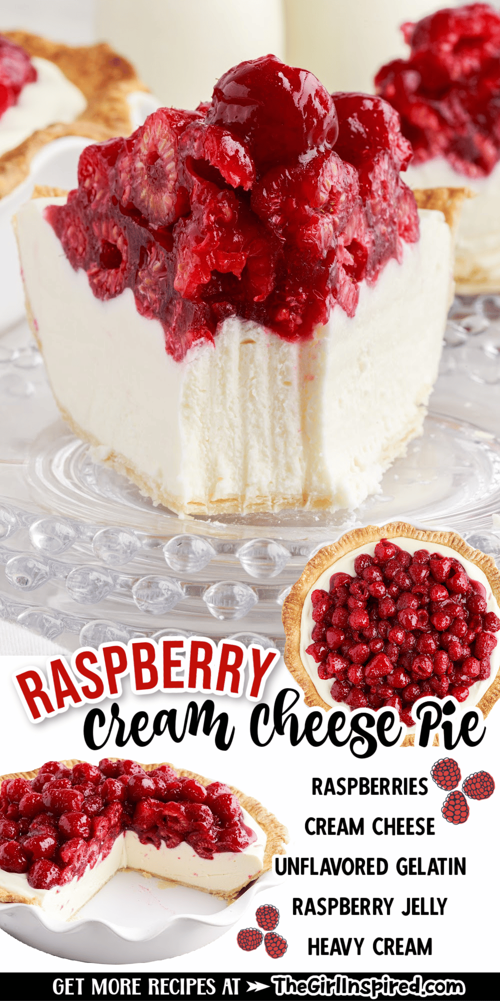 Raspberry Cream Cheese Pie - girl. Inspired.