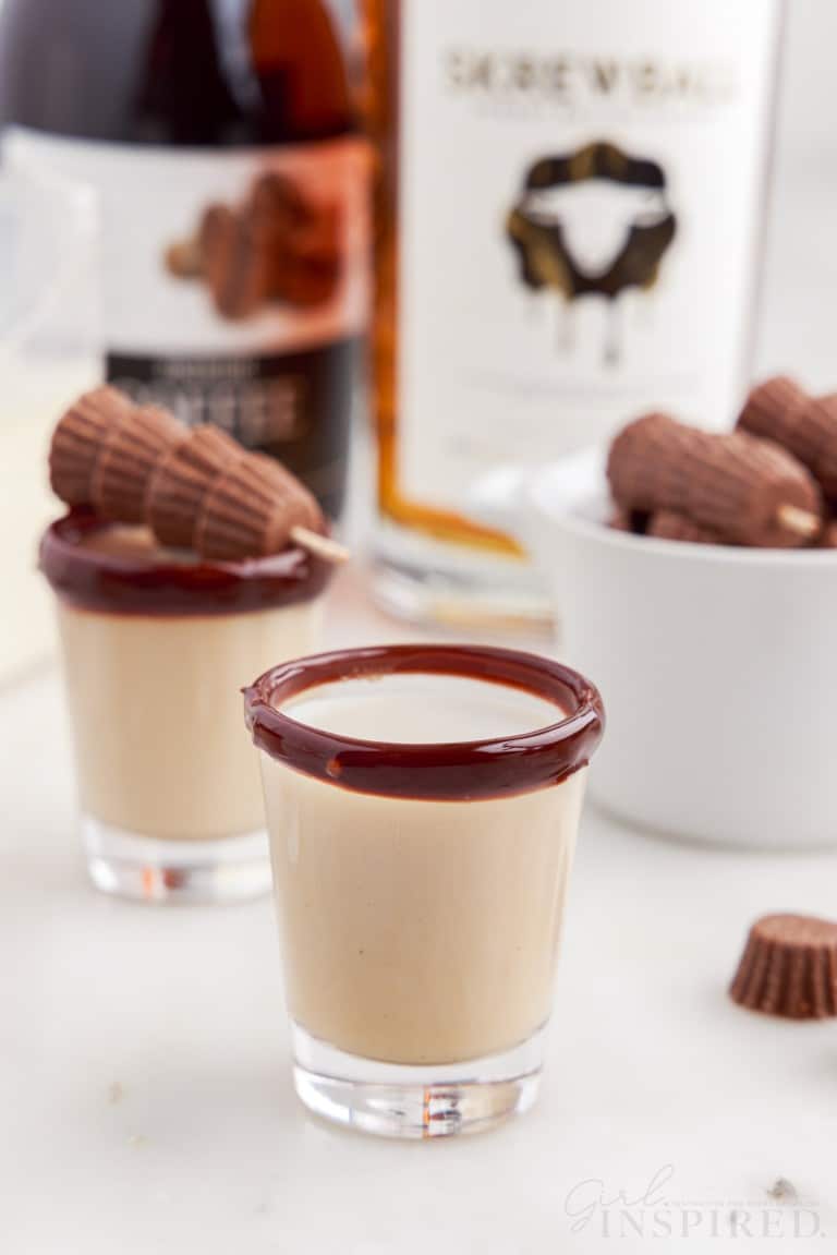Skrewball Whiskey Reese Cup Shot - girl. Inspired.