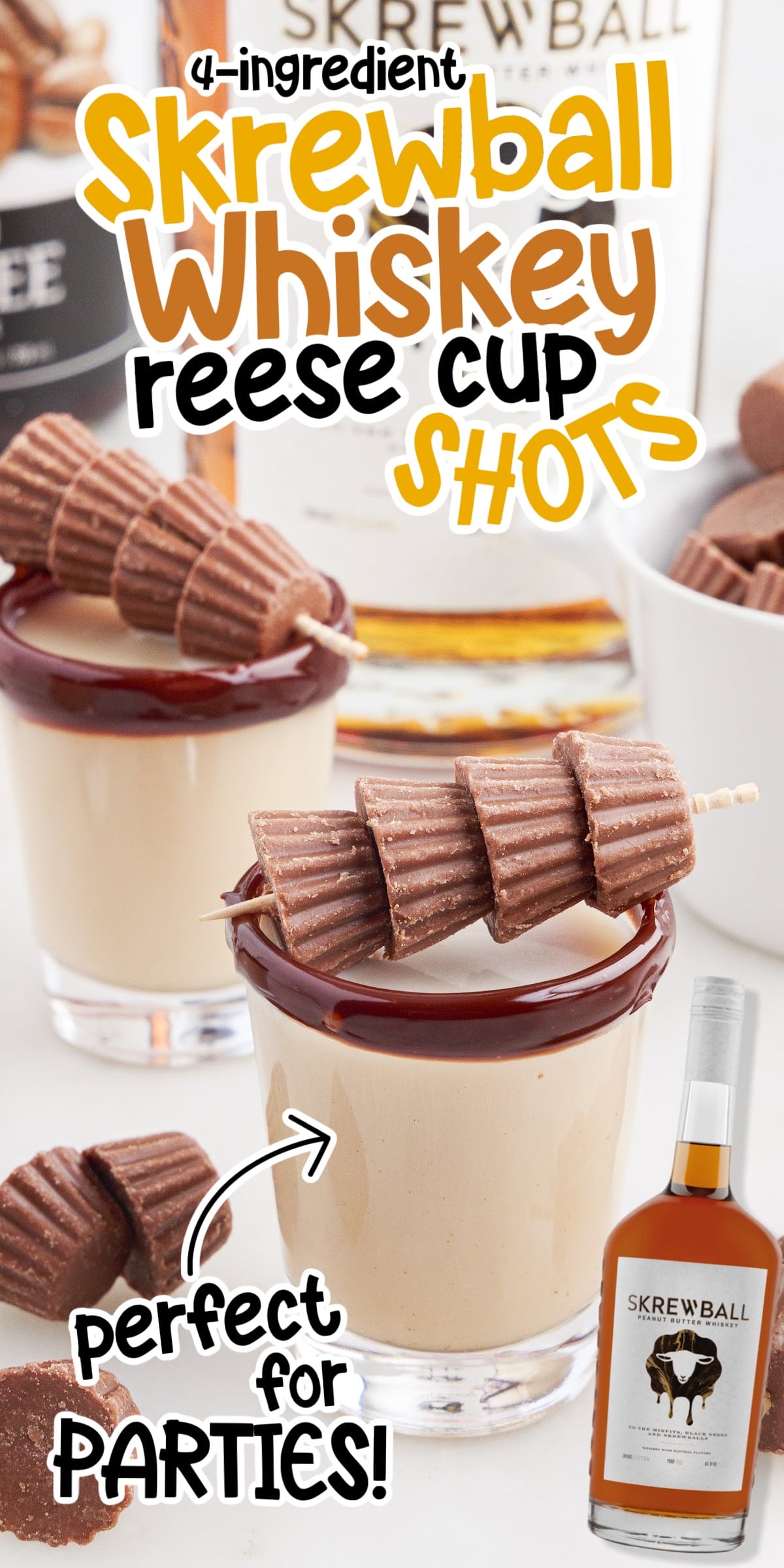 Skrewball Whiskey Reese Cup Shot - girl. Inspired.