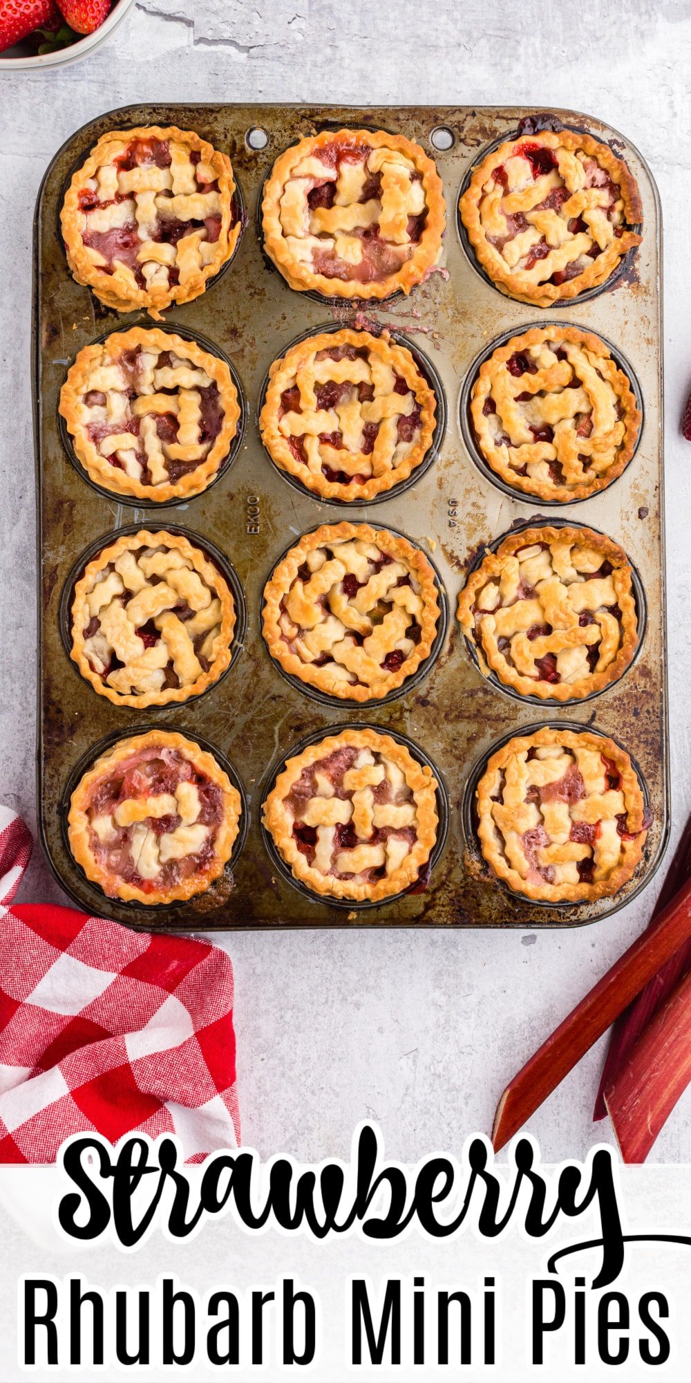 Strawberry Rhubarb Mini Pies - girl. Inspired.