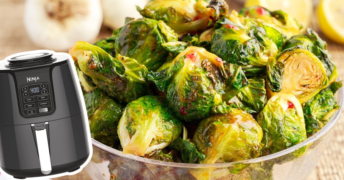 Crispy Air Fryer Brussels Sprouts with Bang Bang Sauce - girl. Inspired.