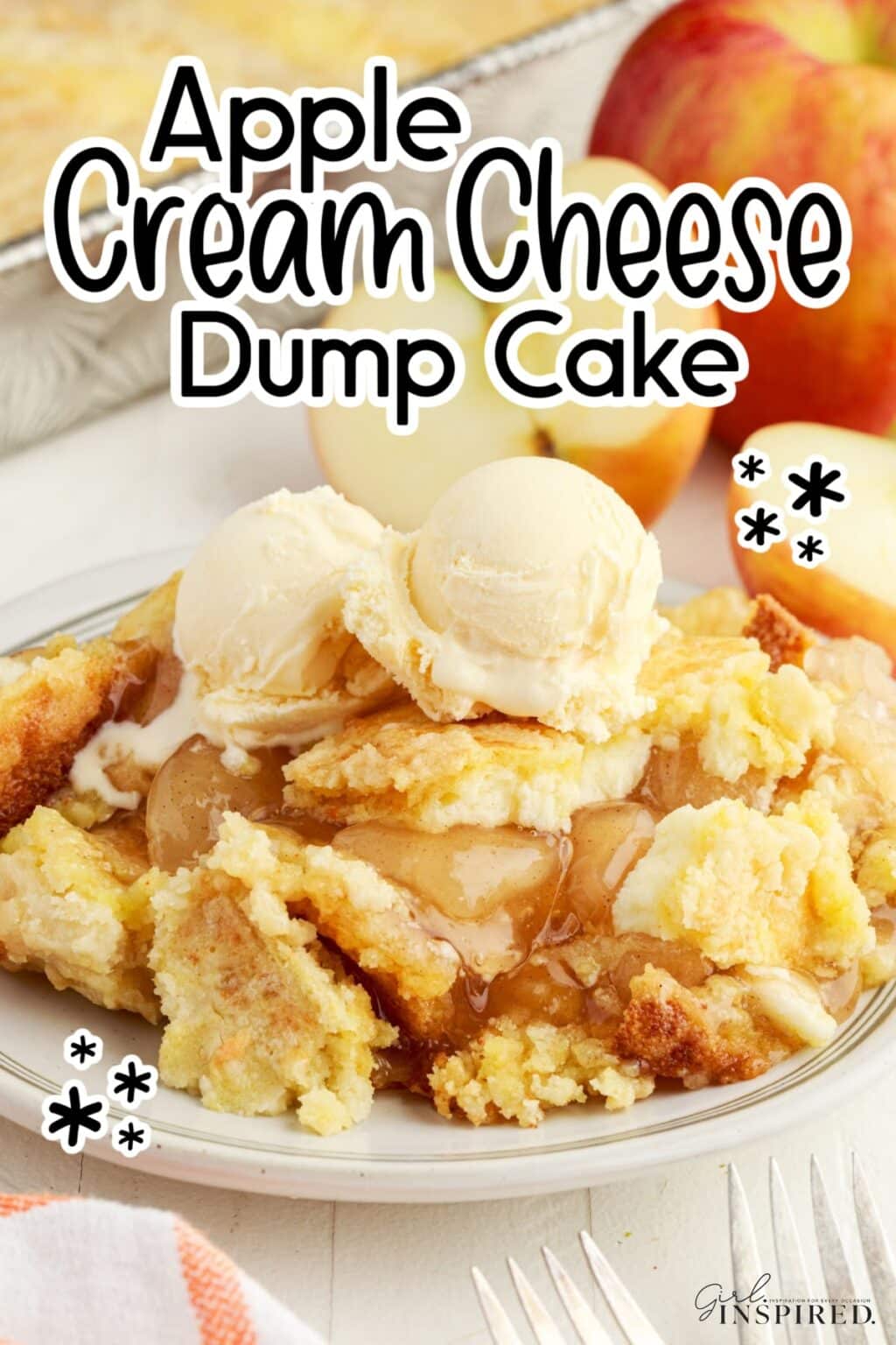Apple Cream Cheese Dump Cake - girl. Inspired.