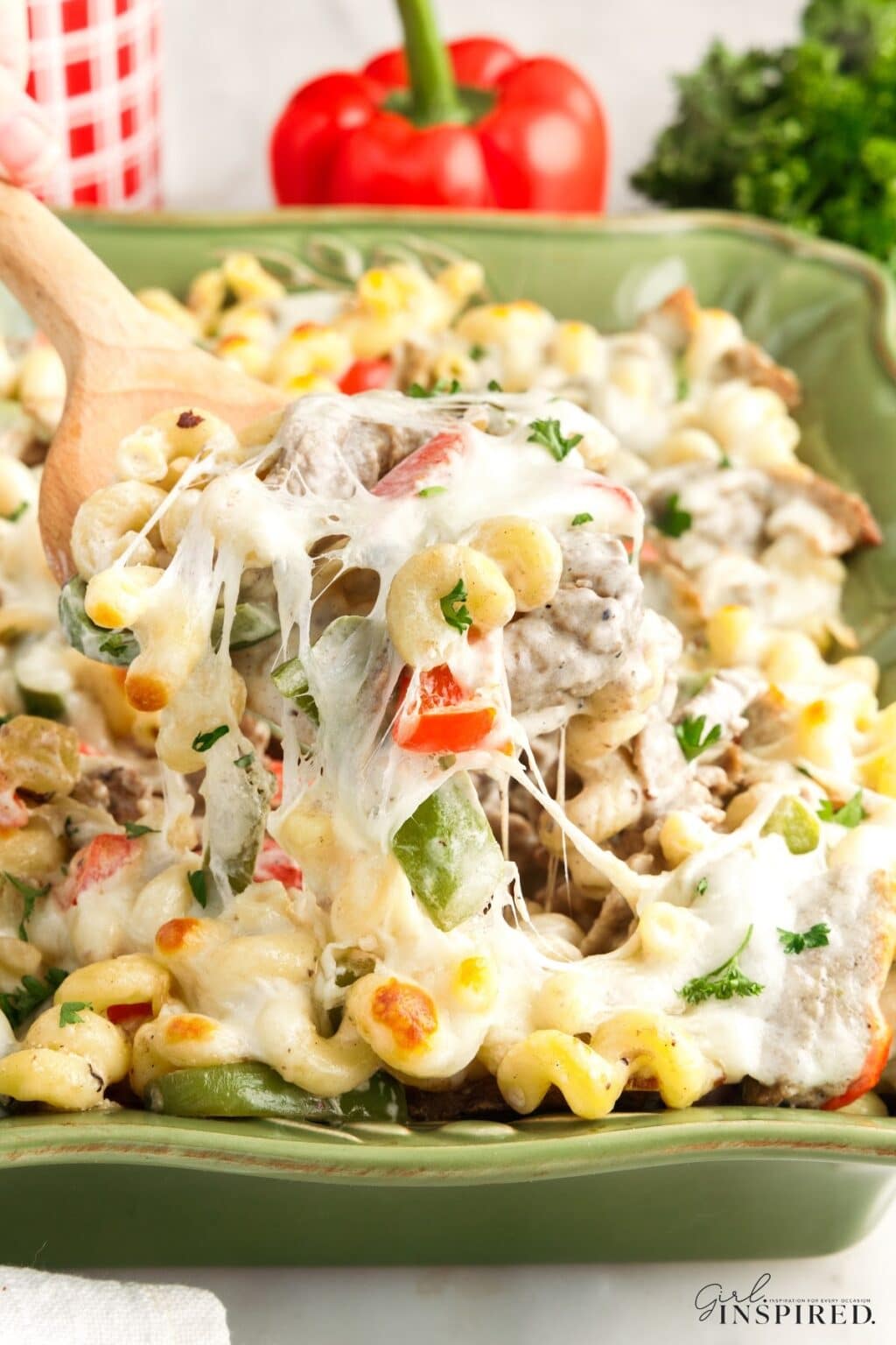 Philly Cheesesteak Pasta - girl. Inspired.