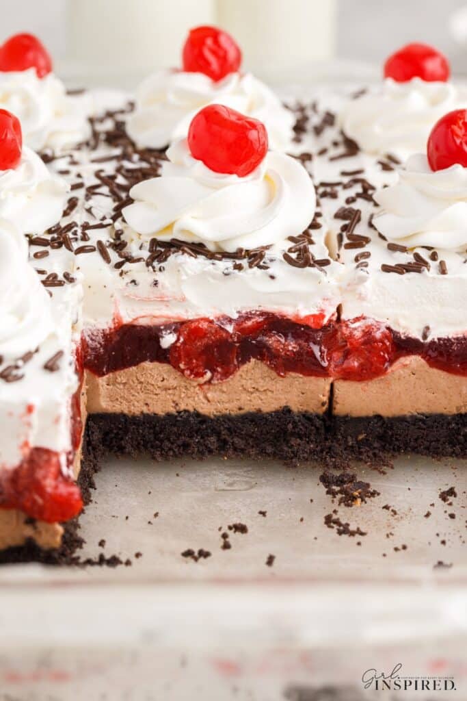 Chocolate Cherry Dessert Lush (No Bake) - girl. Inspired.