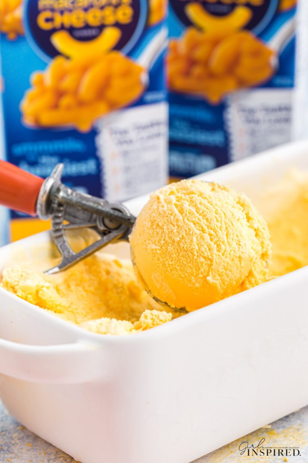 Copycat Mac and Cheese Ice Cream - girl. Inspired.