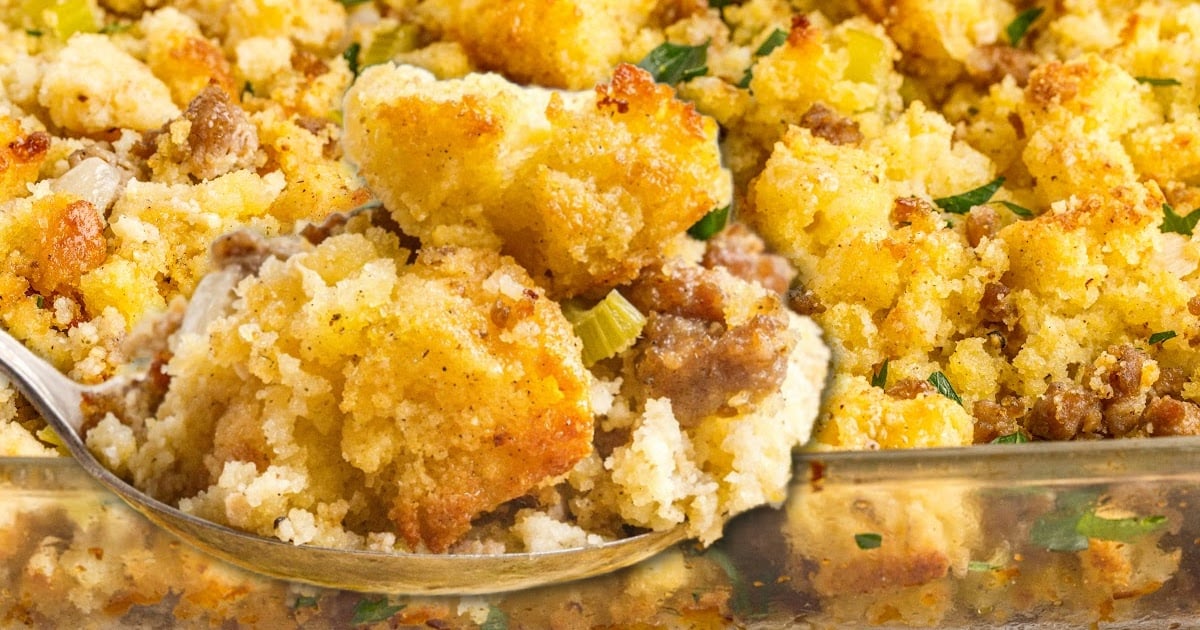 Cornbread Sausage Stuffing - girl. Inspired.