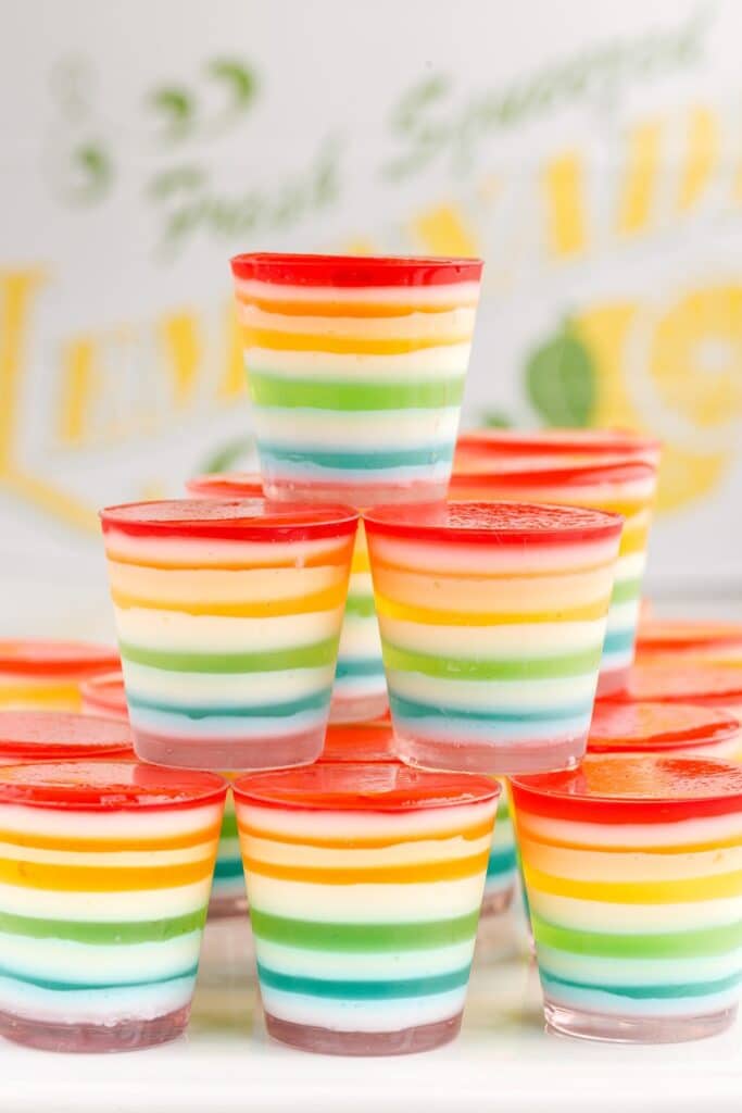 Rainbow Jello Shots - girl. Inspired.