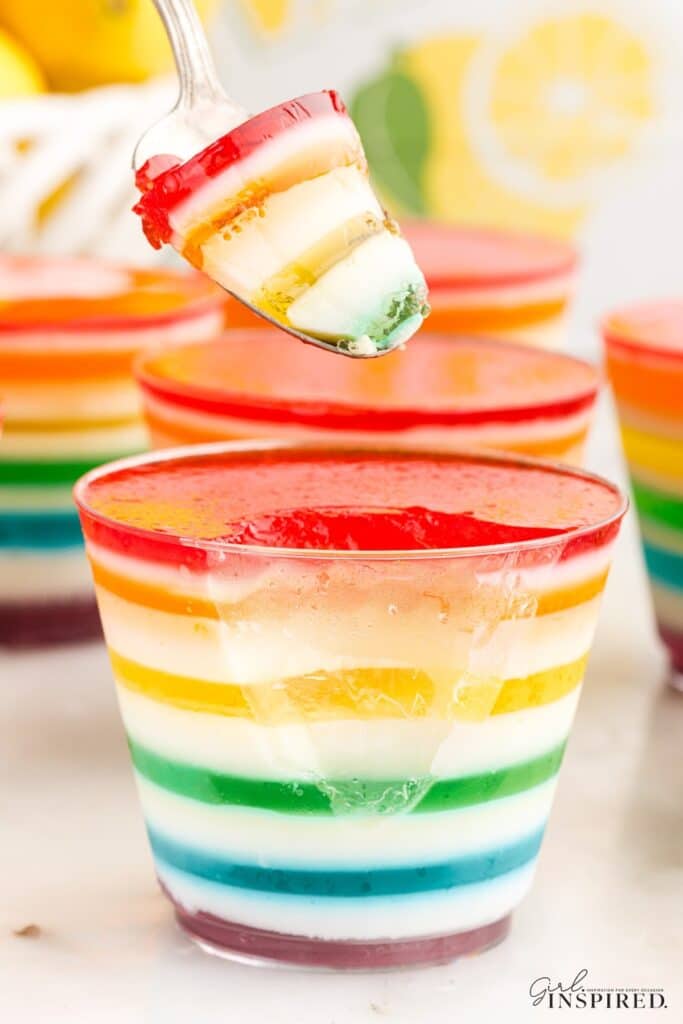 Rainbow Layered Jello - girl. Inspired.